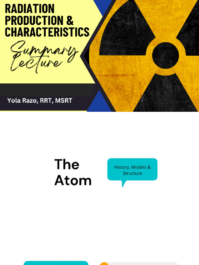 Characteristics of Radiation Production | PDF | Atoms | X Ray