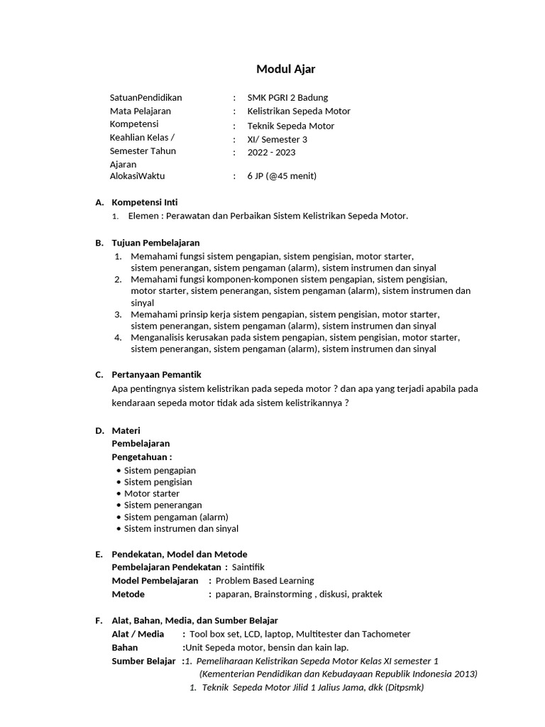 Modul Ajar Kelas XI Kelistrikan | PDF Modul Ajar Kelas XI Kelistrikan | PDF