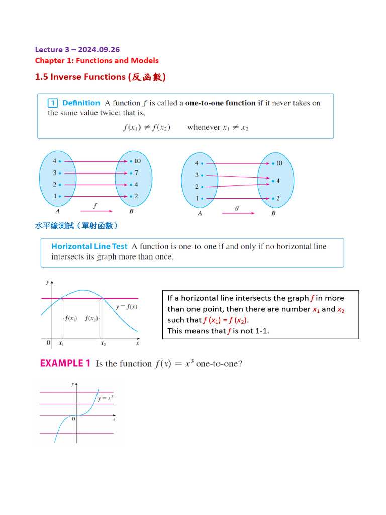 Lecture 3 Inverse Functions & HW3 | PDF | Computers