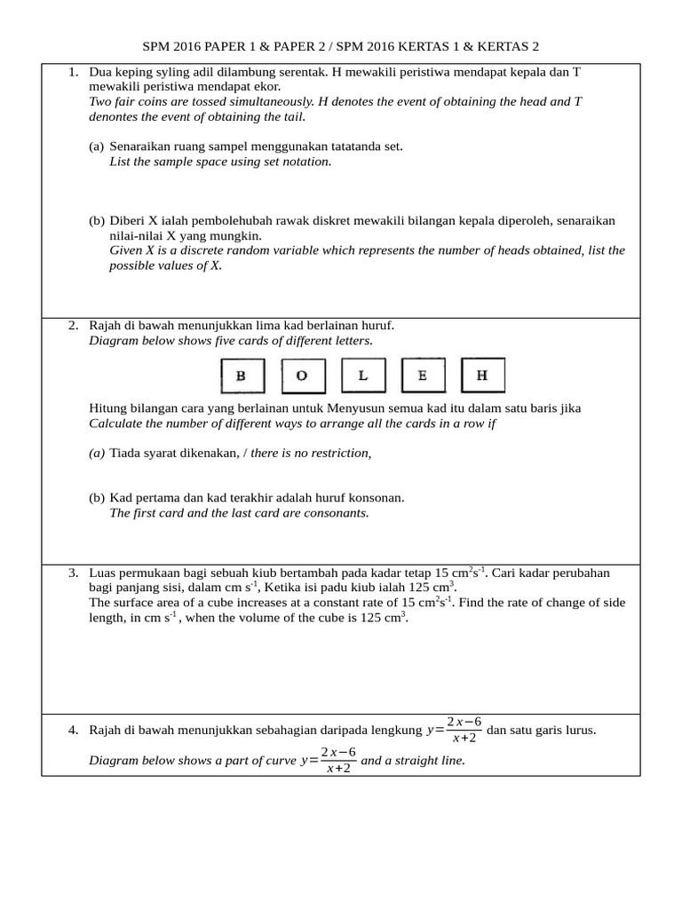 SPM 2016 | PDF