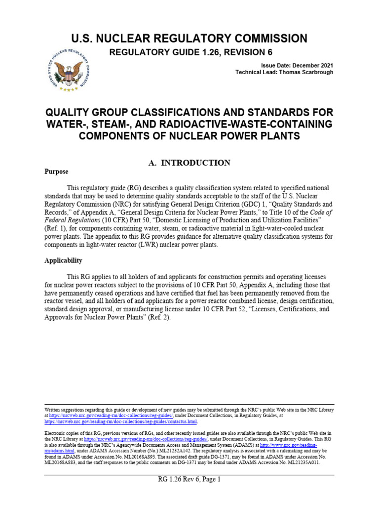 U.S. Nuclear Regulatory Commission | PDF | Nuclear Regulatory ...