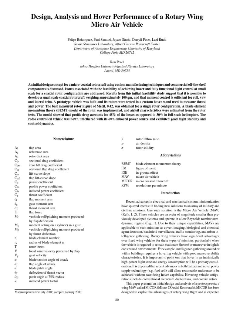 Design Analysis and Hover Performance of | PDF | Helicopter Rotor | Rotorcraft
