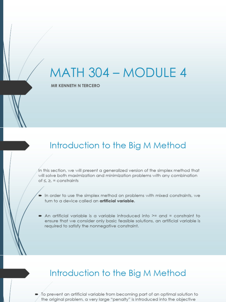 Final Module 5 Math304 | PDF | Mathematical Optimization | Linear Programming