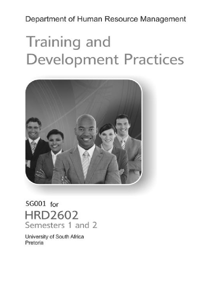 Training and Development Practices - HRD2602 - Study Guide | PDF | Learning | Cognition