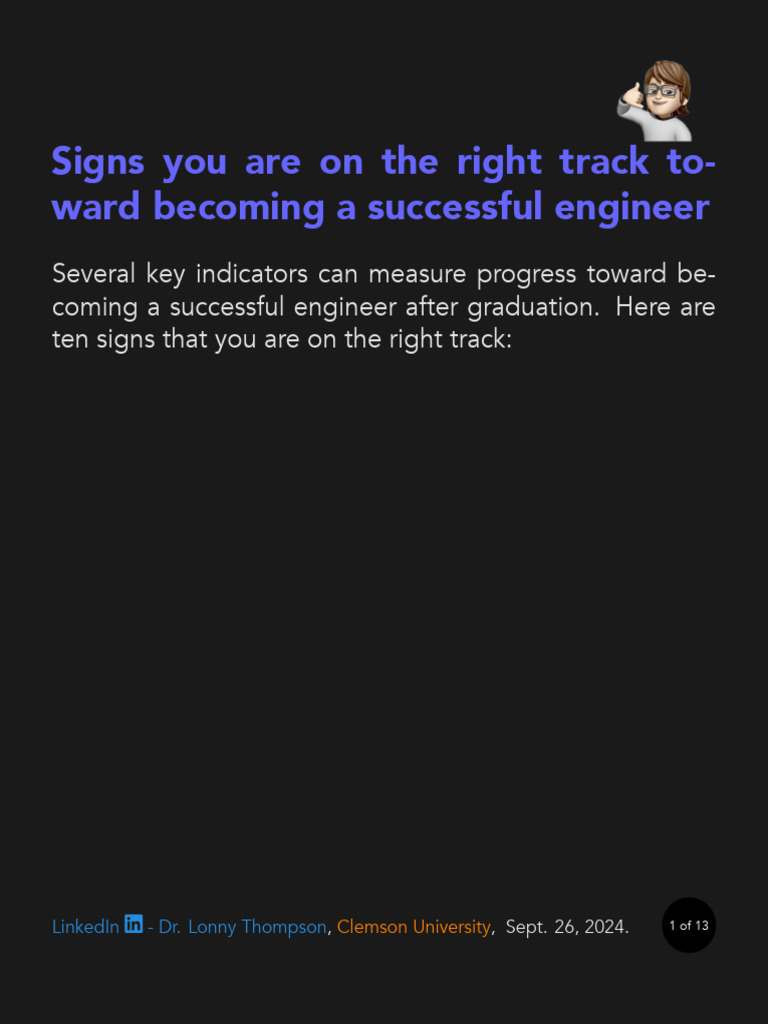 Engineering Progress Success | PDF | Engineering | Mentorship