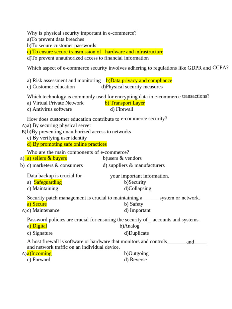 Cyber Security CT 3 Mcq's | PDF | Security | Computer Security