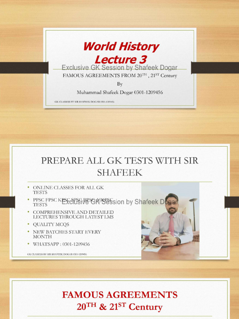 Famous Agreements, Conventions, Pacts - World History Notes by Sir ...
