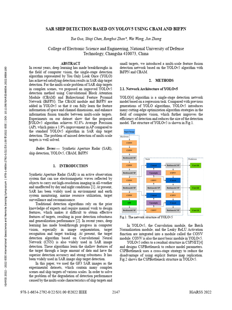 SAR Ship Detection Based On YOLOv5 Using CBAM and BiFPN | PDF | Sensitivity And Specificity ...