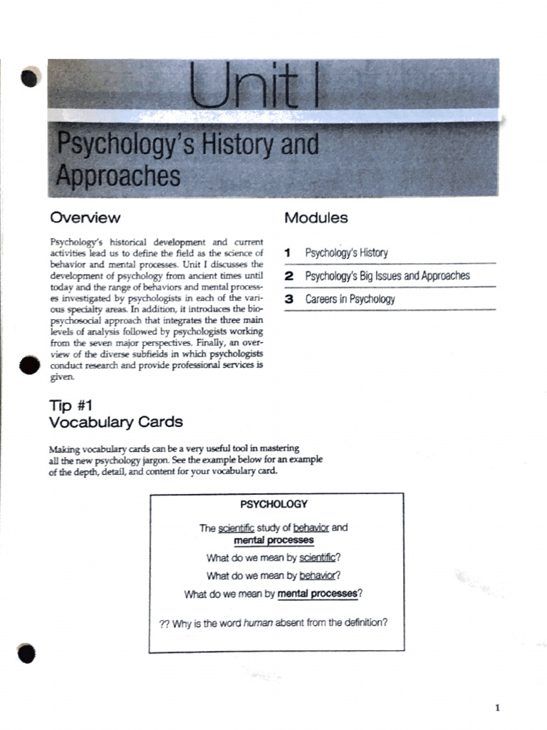 AP Psych Unit 1 Module 1 Packet | PDF
