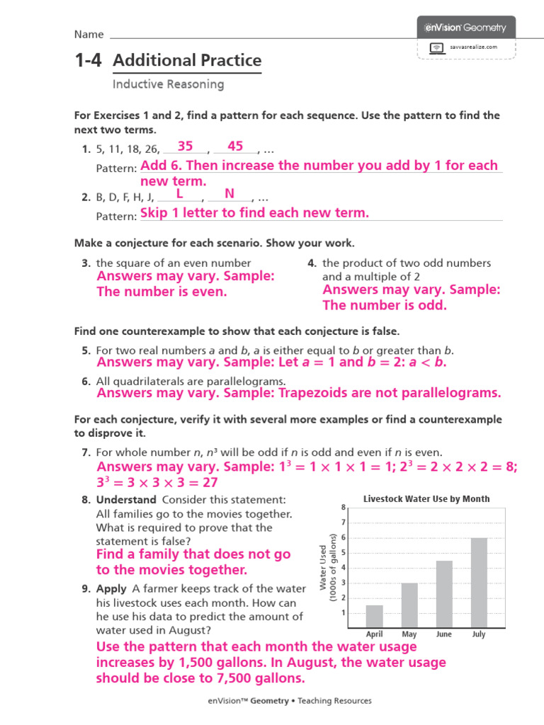 Additional Practice: Inductive Reasoning | PDF | Mathematics ...