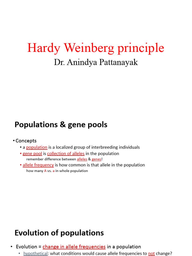Hardy-Weinberg Equilibrium Explained | PDF | Evolution | Evolutionary ...