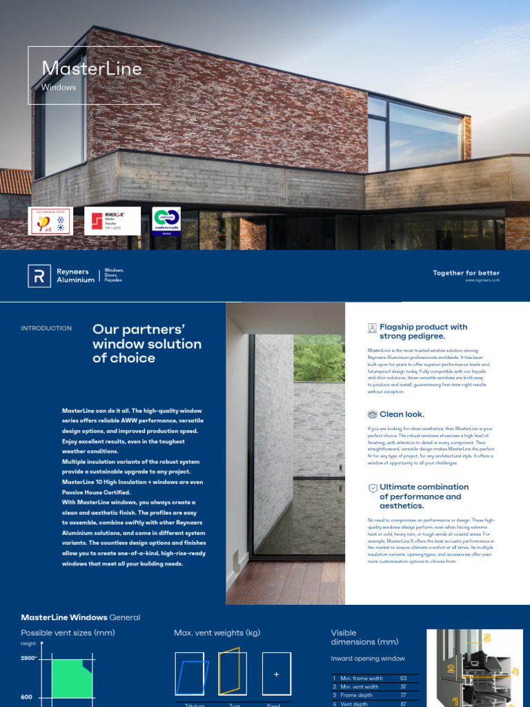 MasterLine Windows ProductBrochure Update MB | PDF | Window | Building ...