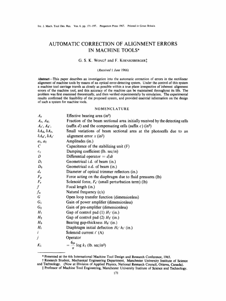 Automatic Correction of Alignment Errors | PDF | Diffraction | Screw