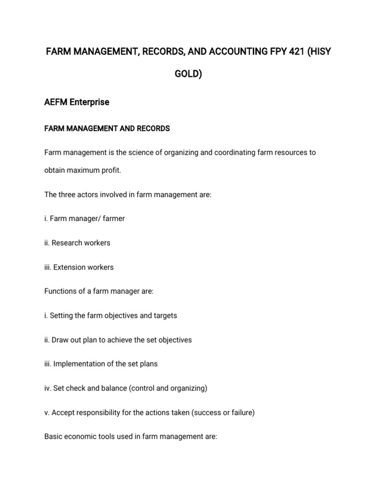 AEFM Enterprise FPY 421 (HISY GOLD) | PDF