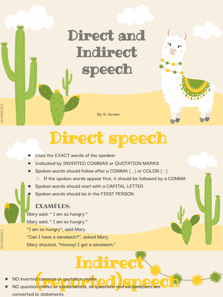 Direct and Indirect Speech Guide | PDF | Language Families | Semantic Units