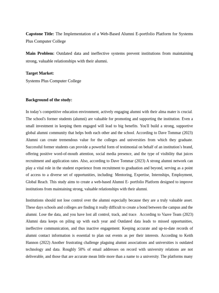 Development Of A Web Based Alumni Networking Platform For Enhanced