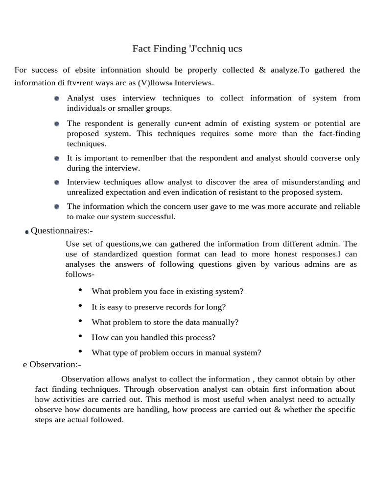 Fact Finding 'J'cchniq Ucs: Questionnaires | PDF