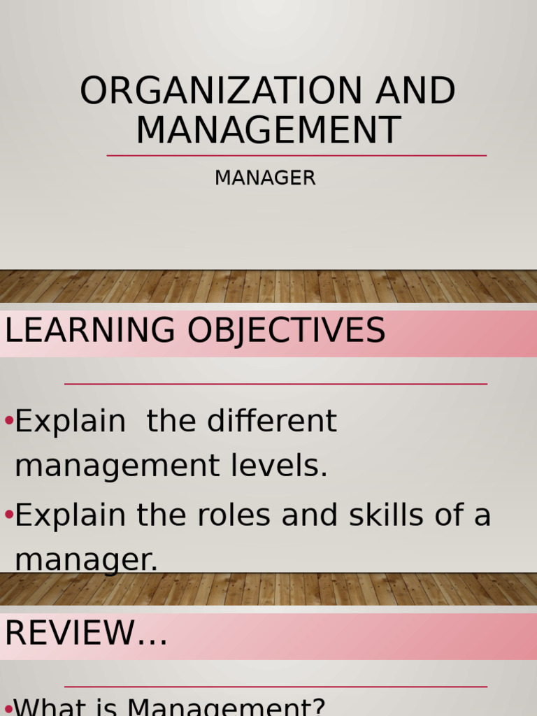 ORGANIZATION AND MANAGEMENT 2 Roles of A Manager | PDF | Skill | Cognition