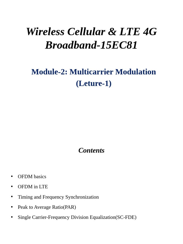 module-2 | PDF | Orthogonal Frequency Division Multiplexing | Modulation