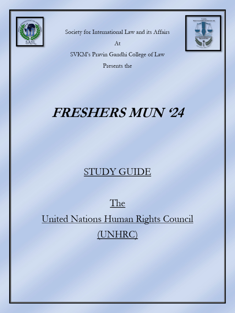 Study Guide UNHRC - Freshers MUN' 24 | PDF | Cost Of Living ...