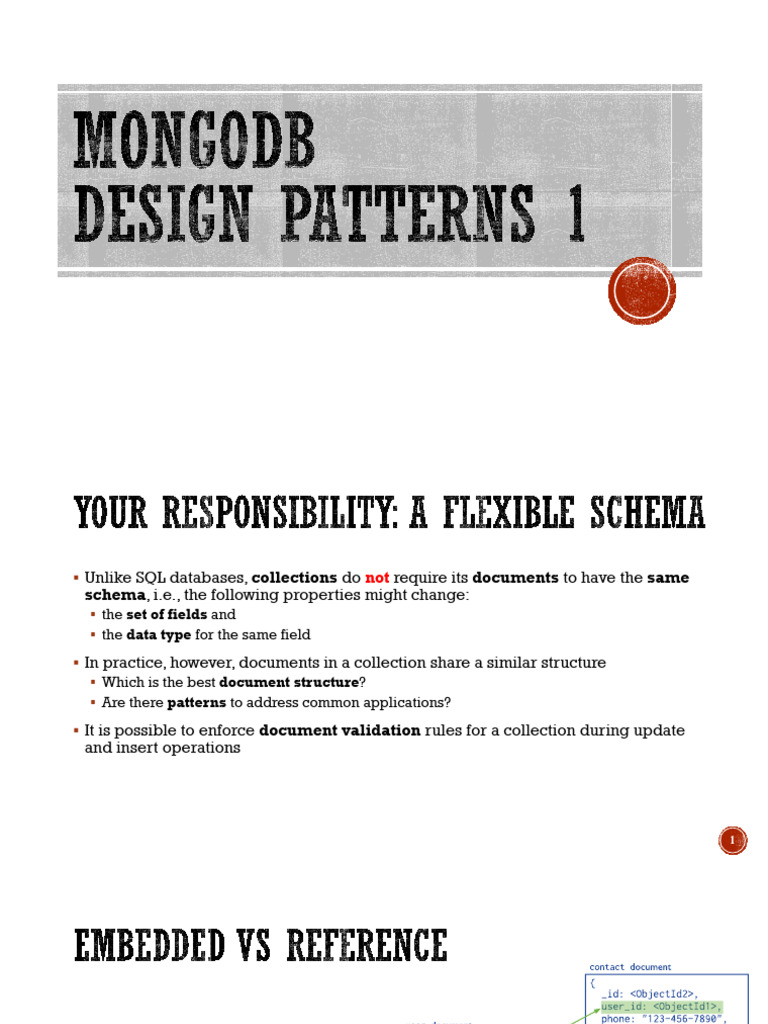 12 MongoDB Design Patterns Part 1 | PDF | Mongo Db | Database Transaction