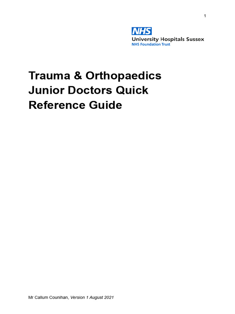 Junior Doctors' Ortho Guide | PDF | Clinical Medicine | Medical Specialties