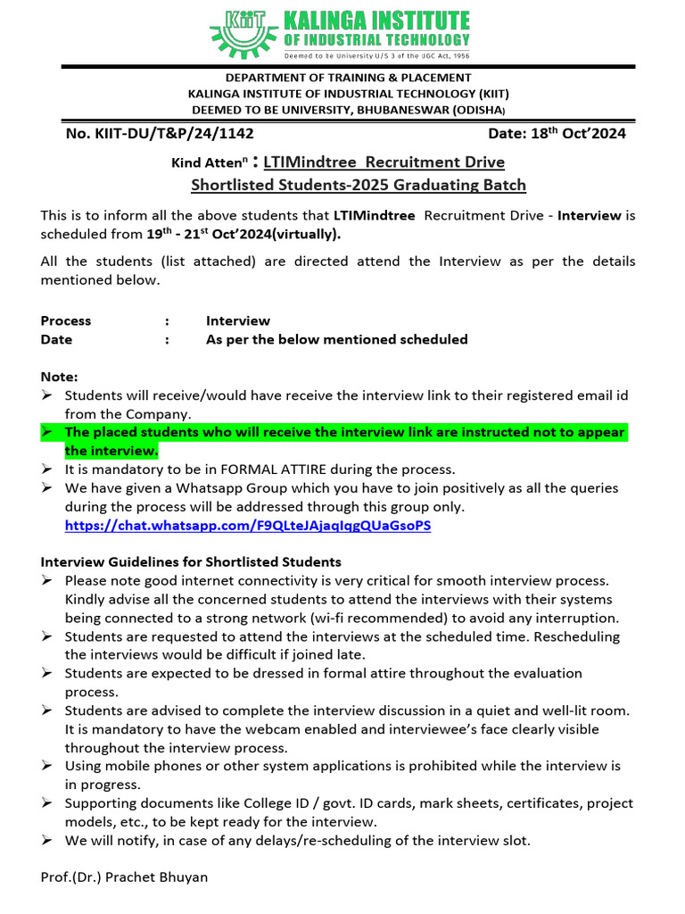 LTIMindtree Recruitment Drive 2025 | PDF