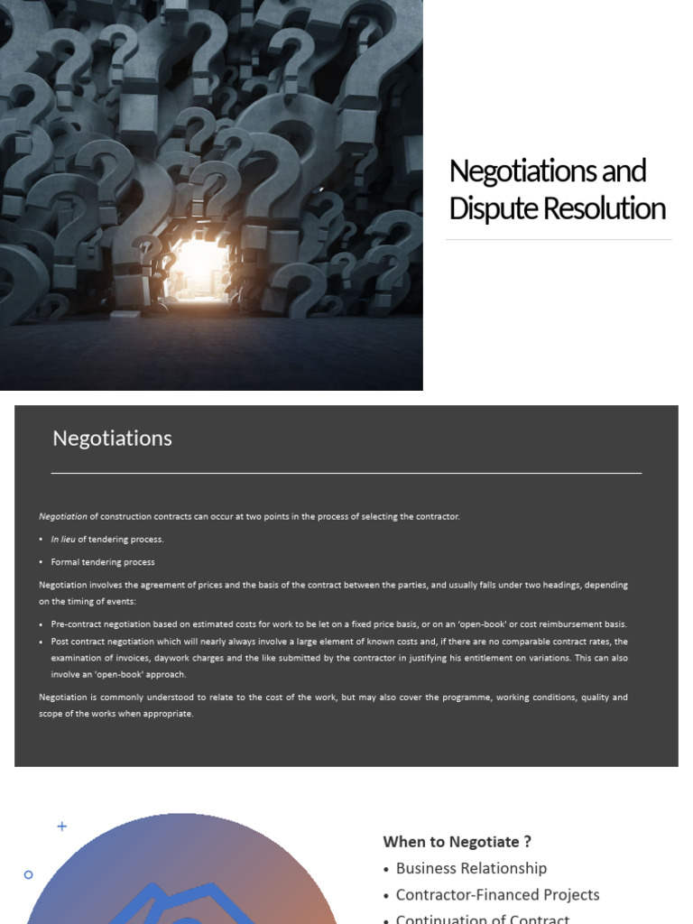 Negotiations and Dispute Resoltution | PDF | Arbitration | Alternative Dispute Resolution
