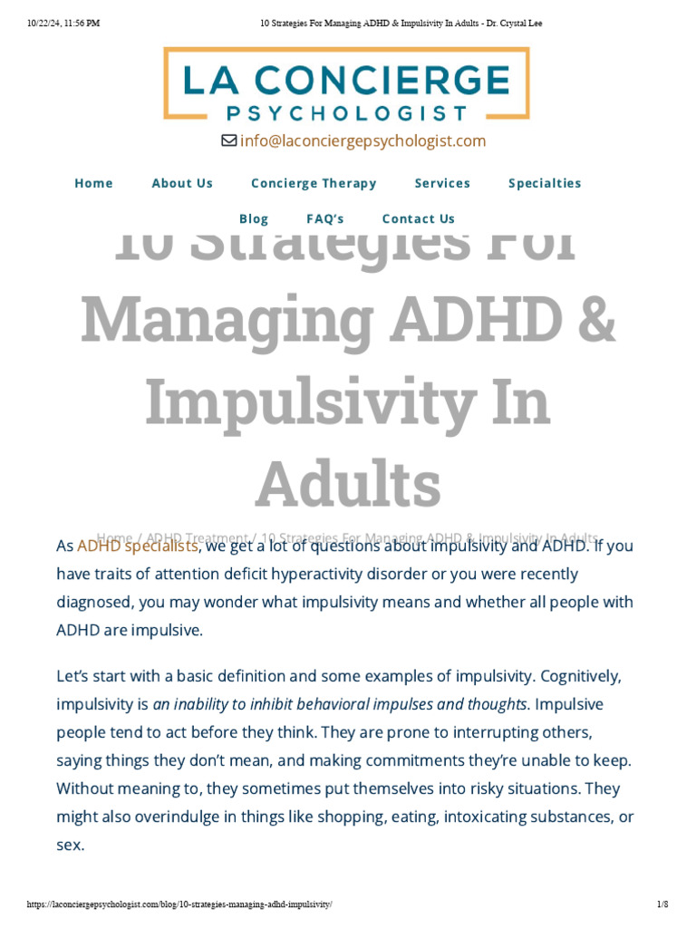 10 Strategies For Managing ADHD & Impulsivity in Adults - Dr. Crystal ...