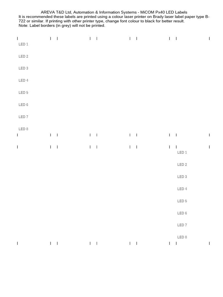 MiCOM Px40 LED Labels | PDF
