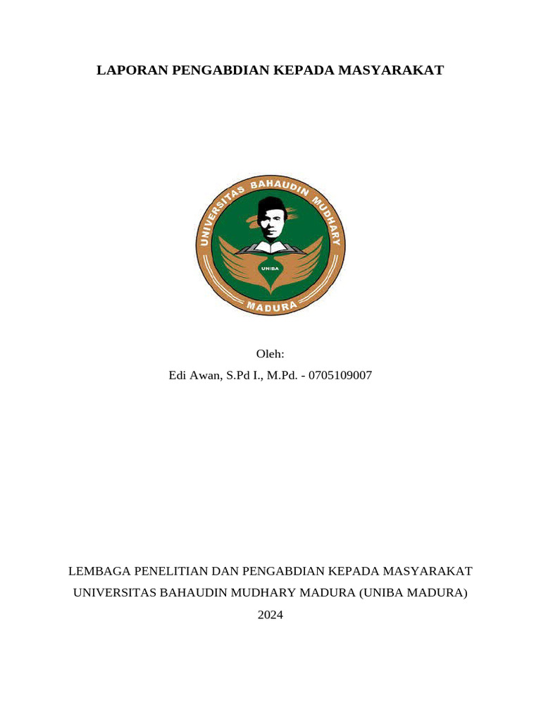 Laporan Pengabdian Kepada Masyarakat | PDF | Ilmu Sosial