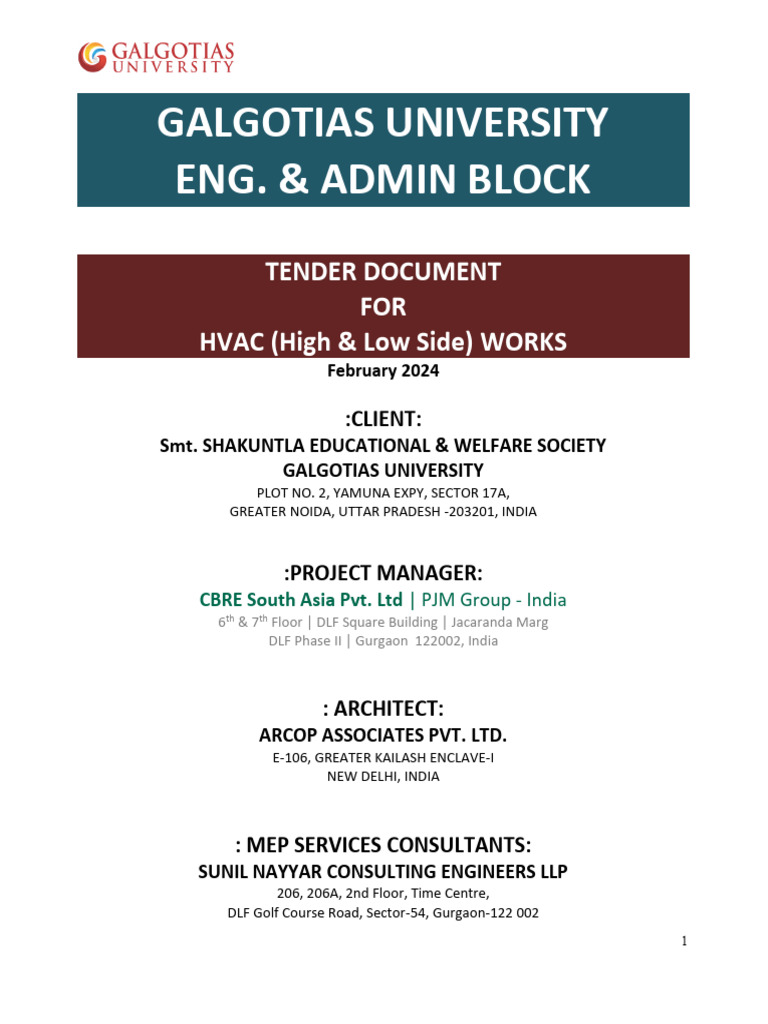 HVAC (High & Low Side) - Tender Doc - 04022024 | PDF | Indemnity ...