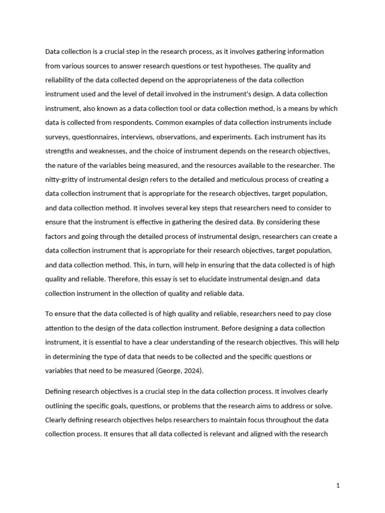 Data Collection Instrument | PDF | Survey Methodology | Data Collection