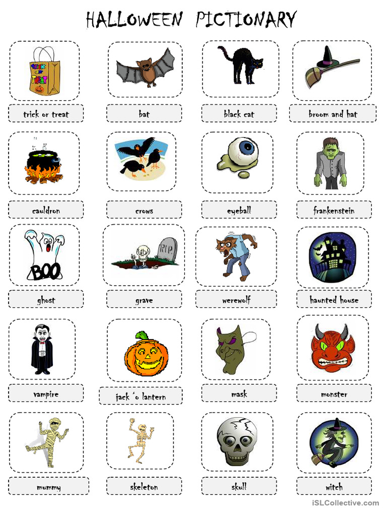Halloween Pictionary for Kids | PDF | Young Adult