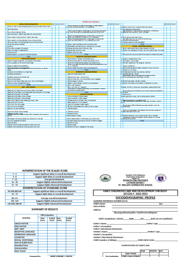 Eccd Chechklist New 2023 2024 | PDF | Verb | Linguistics