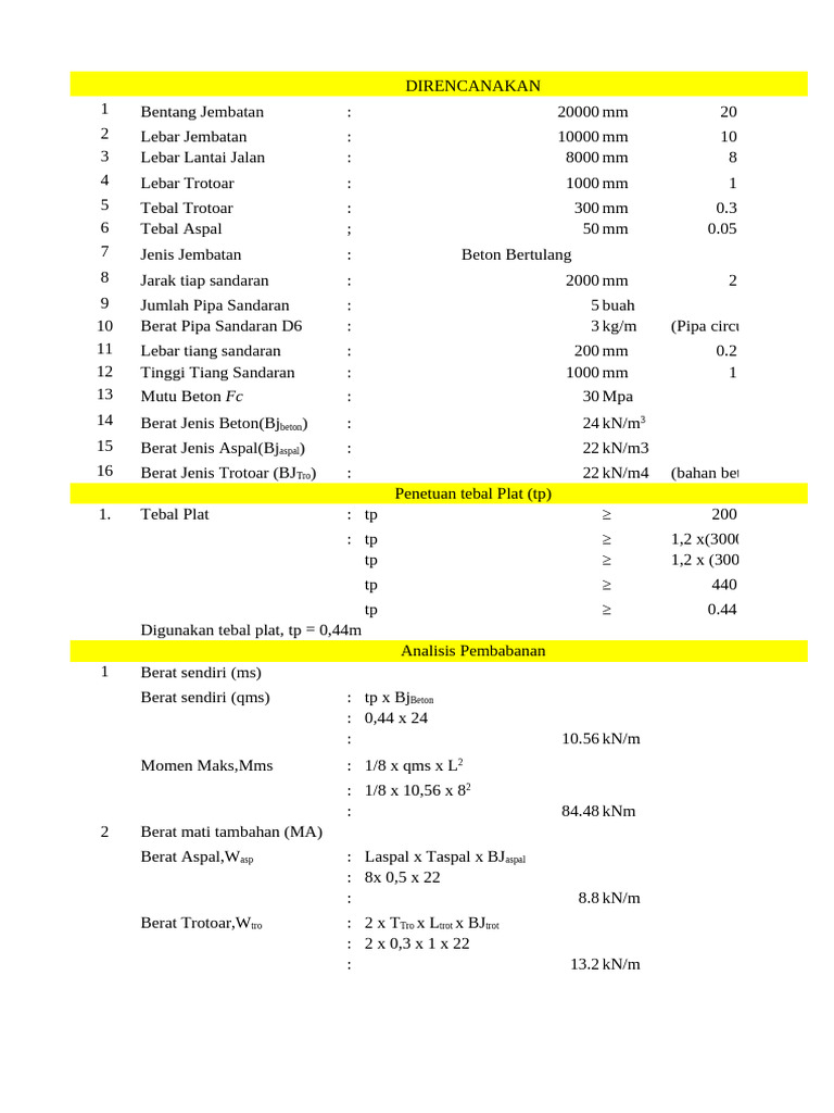 Perhitungan Jembatan | PDF