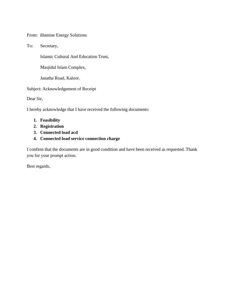 Document Recived Letter | PDF