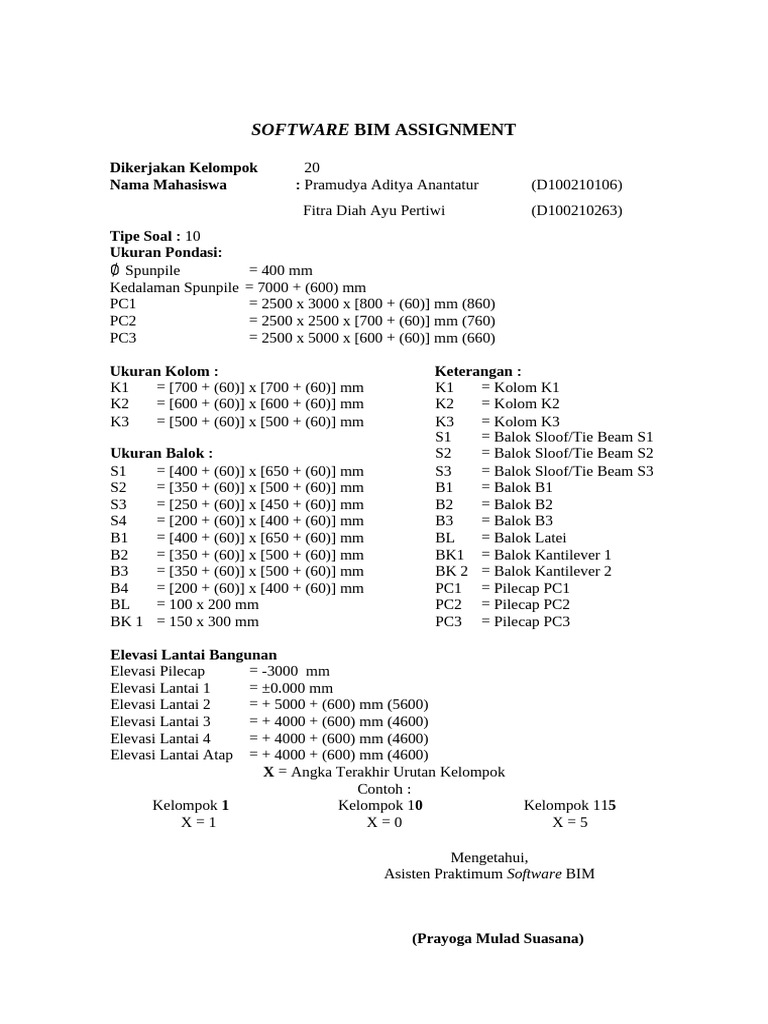 Laporan Praktikum Software Bim - Kelompok 30-41 | PDF