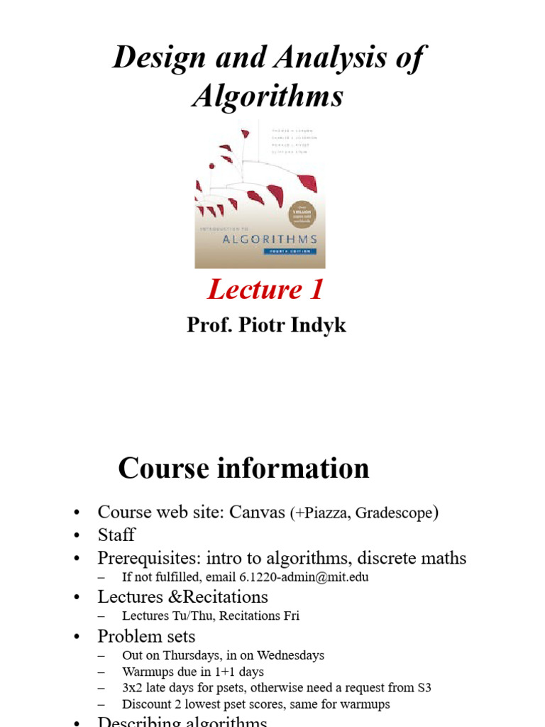 L01 Introduction Pdf Algorithms Computer Science 