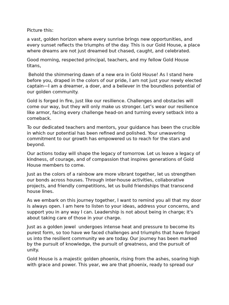 Captain Speech | PDF