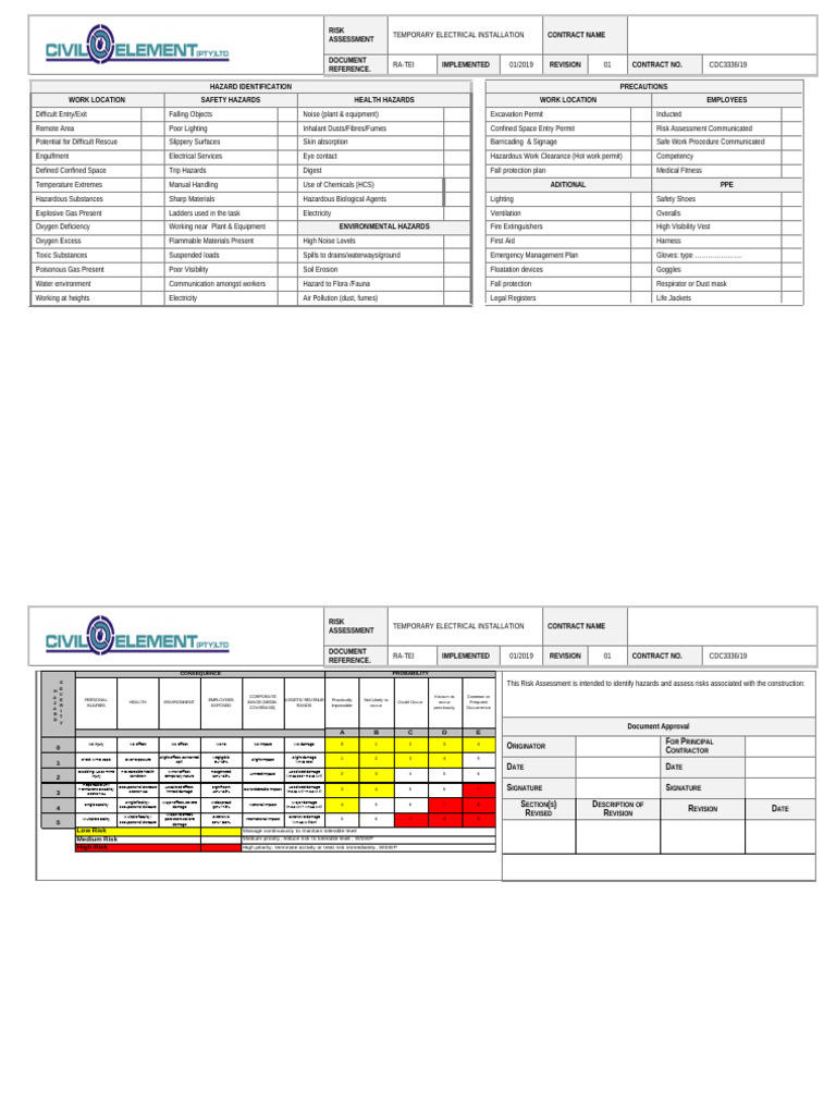 Temporary Electrical Installation | PDF | Electrical Wiring | Risk