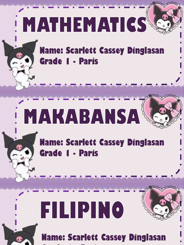 Nametag Kuromi Theme | PDF
