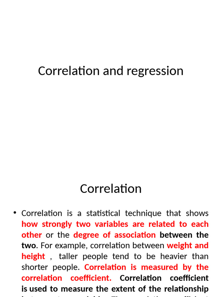 Correlation and Regression | PDF | Coefficient Of Determination | Linear Regression