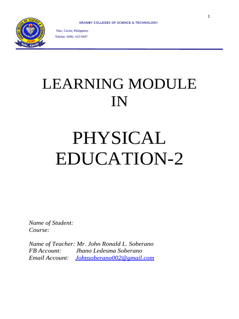 Learning Module IN: Physical Education-2 | PDF | Dances | Rhythm