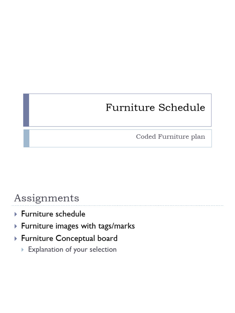 Lecture Notes 9.30 Furniture Schedule and Coded Plan | PDF | Furniture ...