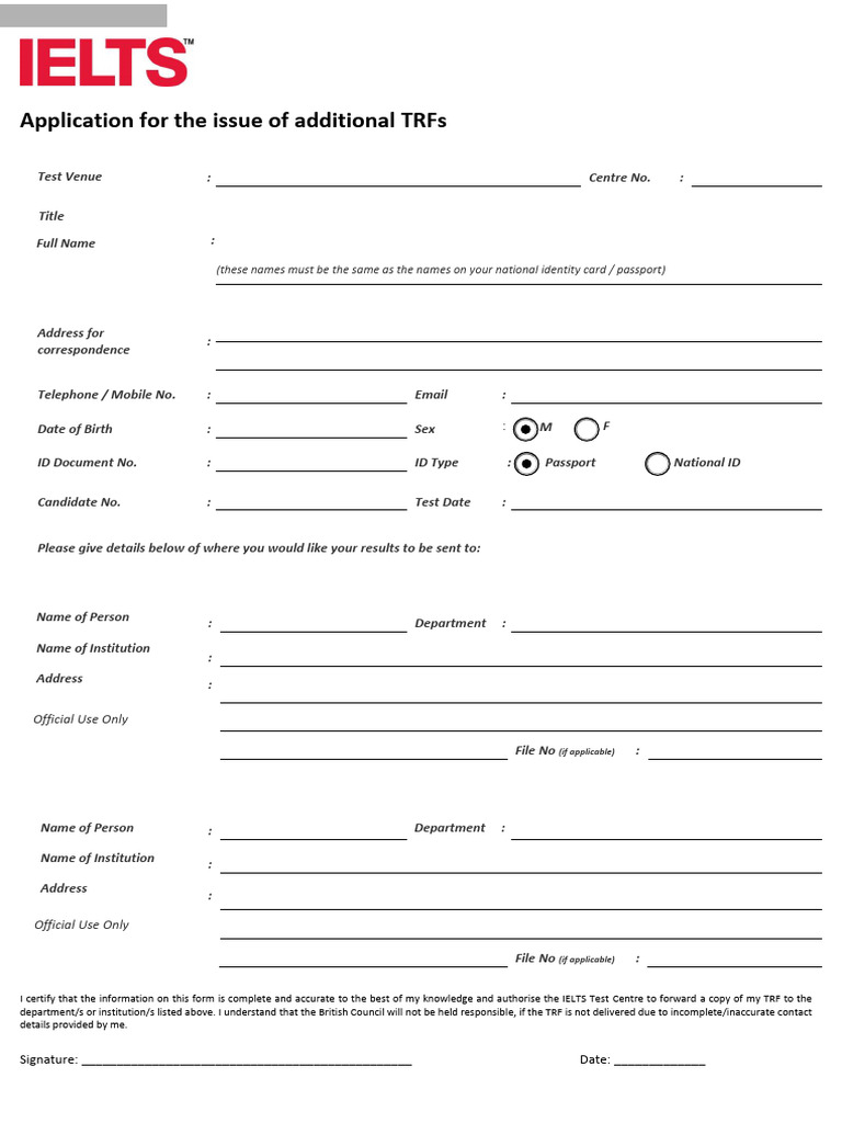 Additional TRF Application Editable 0-2 | PDF | Privacy | Government And Personhood
