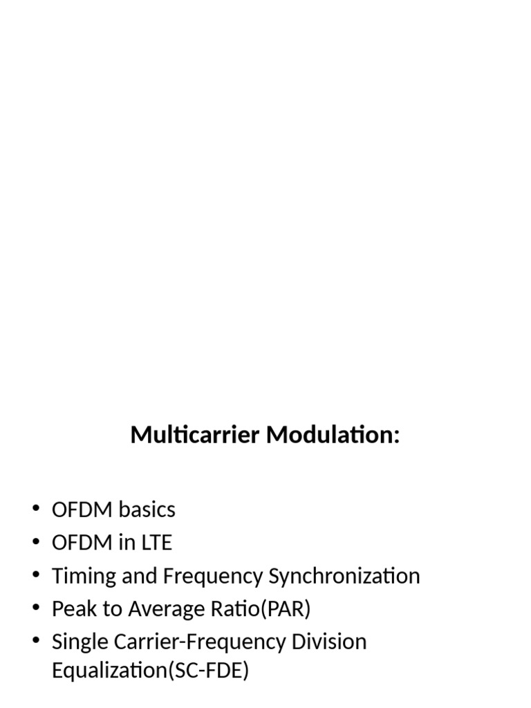 Multicarrier Modulation 2 | PDF | Orthogonal Frequency Division Multiplexing | Modulation