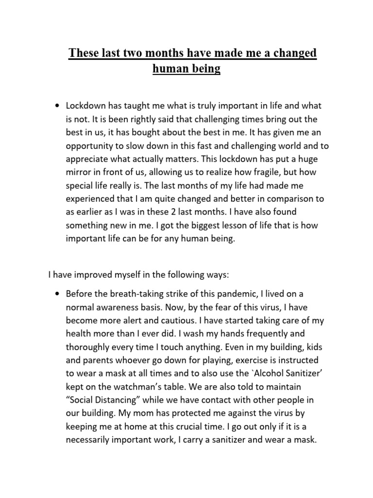 Lockdown Essay-700 Words | PDF | Pandemic