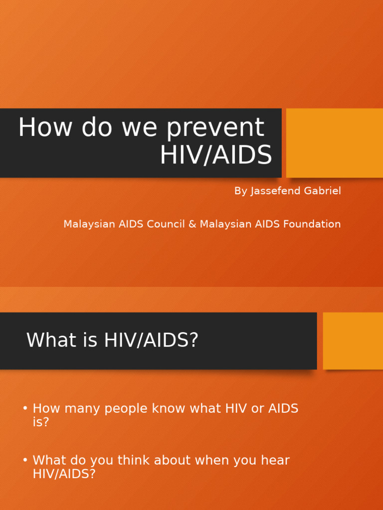 HIV Presentation | PDF | Self-Improvement | Wellness