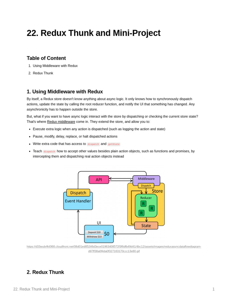 22reduxthunkandmini Project2 Pdf Computer Programming Computing